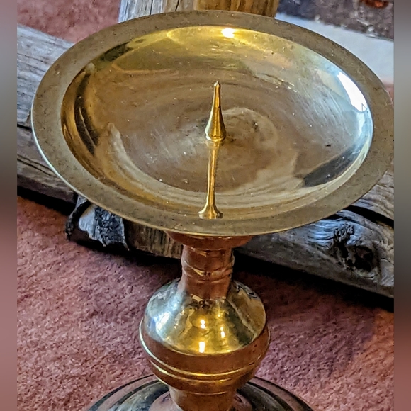 Accents | Vintage Collectible Brass Pillar Candle Holder | Poshmark